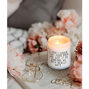 Get Well Soon Gifts for Women, Take Your Pain Scented Soy Candle, Feel Better, After Surgery Recovery Gifts for Women, Her, Friends, Vanilla&Lavender Scented Candles with Crystal