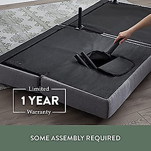 Edenbrook Gilman Futon - Futon Sofa Bed - Futon Couch - Small Futon - Living Room Furniture - Armless Sofa Bed Couch - Sofa – Black Faux Leather Futon