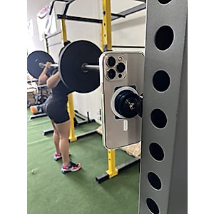 Magnetic Phone Mount - Mobile Gym - A Phone Holder for Videos - Double Sided Magnet – Extra STONG-Fits Any Phone GYM BUDDY (Black)