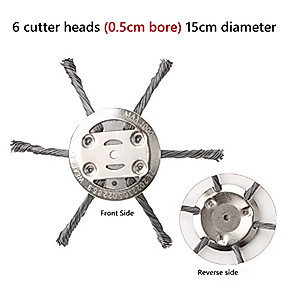 BGTOOL Cordless Steel Wire Wheel 6 Teeth Trimmer Head Weed Brush Lawn Mower Grass Weed Eater Trimmer Brush Head for Lithium Strimmer
