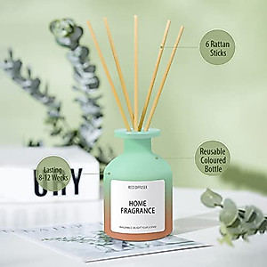 Reed Diffuser, Reed Diffuser Set, Oil Diffuser with 6 Reed Sticks for Room, for Mom, Home Fragrance Products Winds in Summer 3.4oz/100ml Valentines Day Gifts