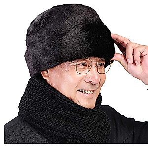 Men Trapper Hat Winter Hat Faux Fur Ushanka Hats Ear Flap Hunting Hat Windproof Ski Snow Caps Earflaps Russian Hats Thermal Dad Hats Balaclavas Cycling Warm Earmuff Beanie Hat