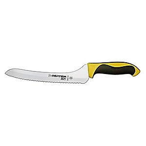 Dexter 9" Scalloped Offset Slicer, Yellow Handle