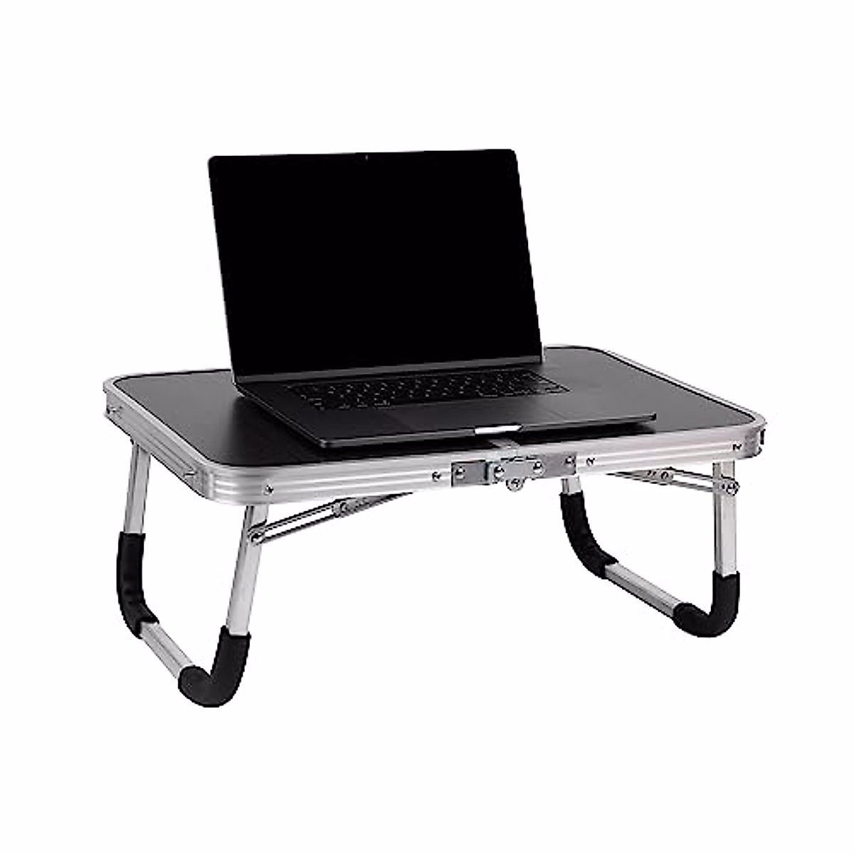 Mind Reader Woodland Collection, Portable Laptop Desk/Breakfast Table, Collapsible, Portable, Folding Table and Legs, 23.5" L x 16" W x 10" H, Black