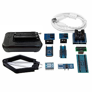 TL866II Plus USB Programmer Support 15000+ Chip with 9Pcs Adapter Socket, 1Pcs PLCC Extracteur and 1Pcs USB Cable