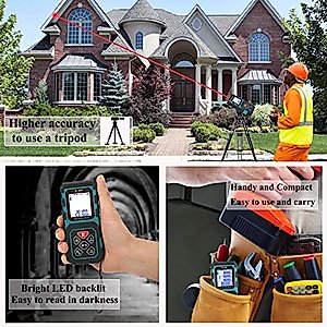 MAKINGTEC Laser Measure 328Ft M/in/Ft Laser Distance Meter,5 Measurement Modes, Pythagorean Mode,LCD Backlight Display, Volume, Area Measurement, Digital Laser Tape Measure D100 Color Blue