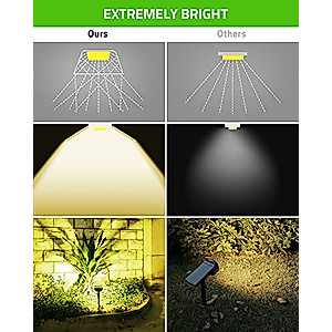 Biling Solar Spot Lights Outdoor, Bright 700 Lumen Solar Outdoor Lights IP67 Waterproof Adjustable Solar Landscape Spotlights for House Tree Patio Pathway Yard Garden Driveway - Warm White(4 Pack)