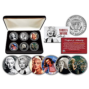 MARILYN MONROE GLAMOROUS PORTRAITS Colorized JFK Half Dollar 6-Coin Set w/Box