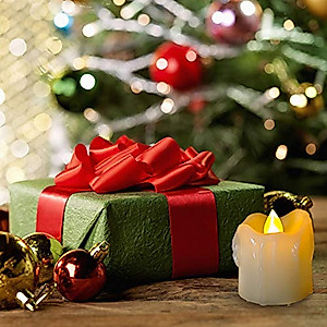 Homemory 400+ Hours 6 Pack Flameless LED Votive Candles with Timer, Battery Operated and Remote Control, Flickering Tea Lights 1.5x1.7 inches Wedding, Thanksgiving, Halloween, Table(6 Extra Batteries)