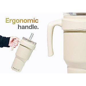 Four Leaf TrustyMate – 100% Leak Proof 40 Oz Tumbler with Handle and Built-In Straw Lid – Insulated Leak Proof Stainless Steel Tumbler