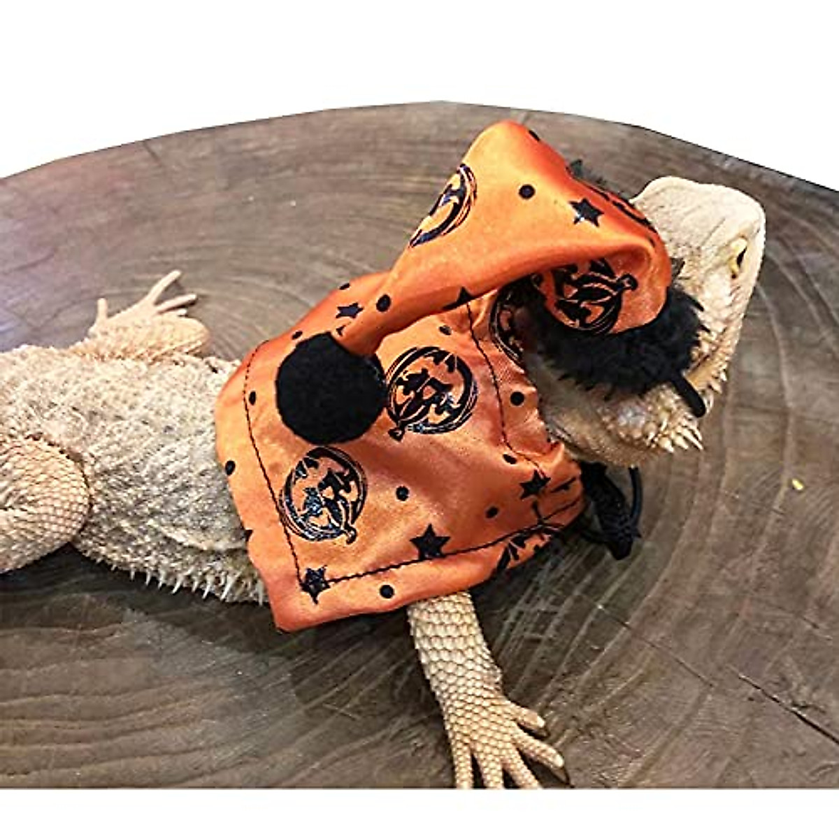 Lizard Clothes for Bearded Dragon - Halloween Hat and Cloak Set Adjustable Halloween Costume Xmas Gifts Pets Apparel for Bearded Dragon Rabbit Guinea Pig Ferret Hedgehog (Halloween Hat & Cloak Set)
