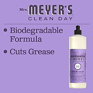 MRS. MEYER'S CLEAN DAY Liquid Dish Soap, Biodegradable Formula, Lilac, 16 fl. oz
