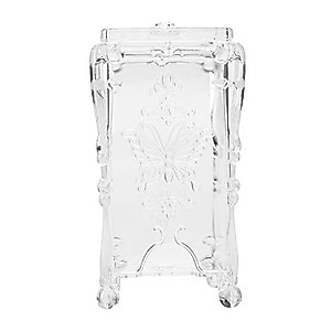 Cotton Pads Holder Organizer Swab Balls Box Holder Dispenser Storage Canister Cosmetic Pads Container for Bathroom Countertop Vanity (Transparent)