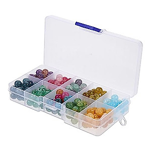 200pcs DIY Handmade Beads Lampwork Glass Beads Bracelets Beads Charm Bracelet Kit Gemstone Beads Bracelet Making Bead Glass Spacer Bracelet Making Kit Beads Glass Beads Kit Crack