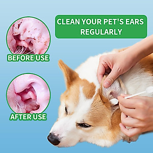 VinTS 60 PCS Cotton Dog Ear Cleaning Swabs, Pet’s Ear Infection Treatment Gourd-Shaped Swabs Prevent Accidental Injuries, Safer Cleaning for Dogs and Cats– Large Size.100% Cotton