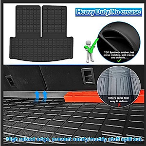 Cartist Cargo Liner Fits for Ford Explorer 2020-2024 2025 (6&7 Passenger) Accessories All Weather Trunk Liner for Explorer Behind 2nd Row (Trunk Mat with Backrest Mat)