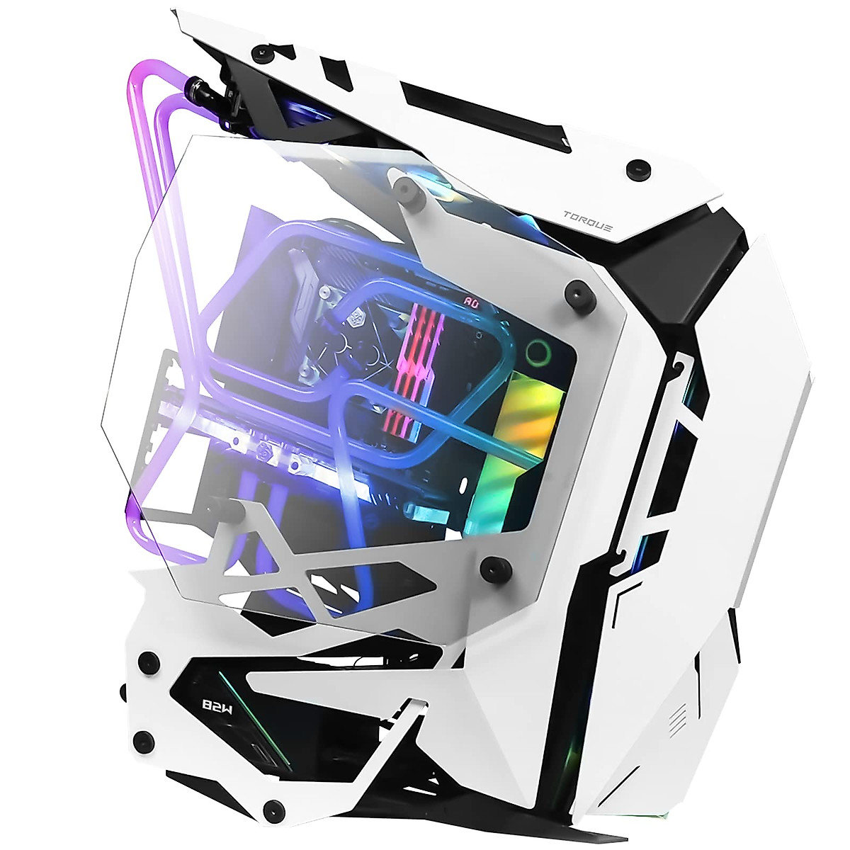 Antec Torque White/Black Aluminum ATX Mid Tower Computer Case/Winner of iF Design Award 2019, Torque Black/White