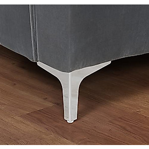 Legend Furniture Curved Sofa Velvet Symmetrical Modular Round couches for Living Room Sectional, 142" L x 32" D x 36" H, Grey