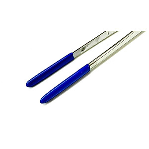 12 Inch Tweezer with PVC Rubber Tips Coated Straight Flat Tip Stainless Steel Forceps Steam Ultrasonic Cleaning Tweezer | Non-Marring | Good Grip | Jewelry | Hobby Crafts Industrial Electronic By JTS