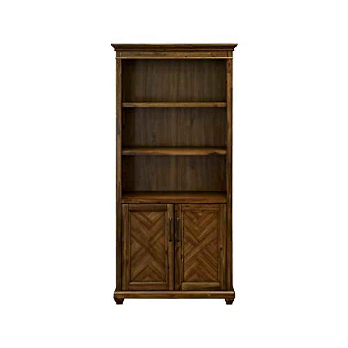 Martin Furniture Traditional Wood Doors, Office Shelving, Storage Cabinet, Fully Assembled, Brown Bookcase