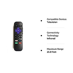 Insignia ROKU TV Remote w/Volume Control & TV Power Button for All Insignia Roku TV NO Pairing NOT for Roku Player (Box) NOT for Roku Stick!!