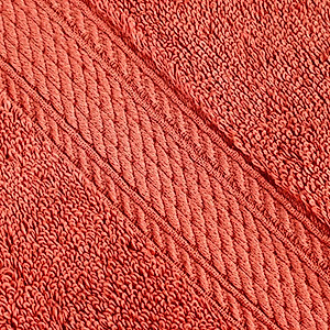 SUPERIOR Egyptian Cotton 8-Piece Solid Towel Set, Washcloths 13” x 13”, Hand Towels 20” x 30”, Bath Towels 30” x 55”, 800 GSM, Coral, 8-Pieces