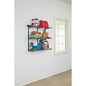 Rubbermaid Fasttrack Rail Storage 36"x12" 3-Shelf Kit, 350 lbs. Per Shelf, for Home/Garage/Shed/Workshop Organization
