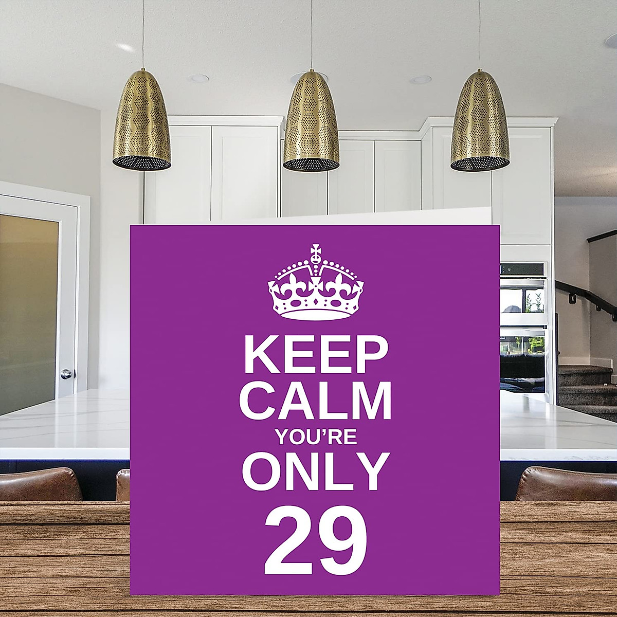 Funny 29th Birthday Cards for Men Woman - Keep Calm - Fun Happy Birthday Card for Brother Daughter Uncle Sister Son Aunt Niece Nephew Cousin, 5.7 x 5.7 Inch Joke Humor Greeting Cards