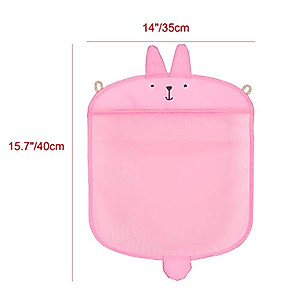 uxcell Bath Toy Organizer Keep Toys Dry Without -Tub Toy Storage - Quick Dry Bathtub Toy Holder Pink 15.7"x14"