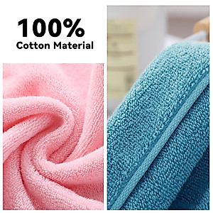 Thmyo 2 Pack 100% Cotton Super Soft Bath Towels Set, Highly Absorbent Hand Towels, Cotton Towels for Bathroom Quick Drying Large Bath Towels for Beach, Spa, Hotel (1 Bath Towel and 1 Hand Towel, Pink)