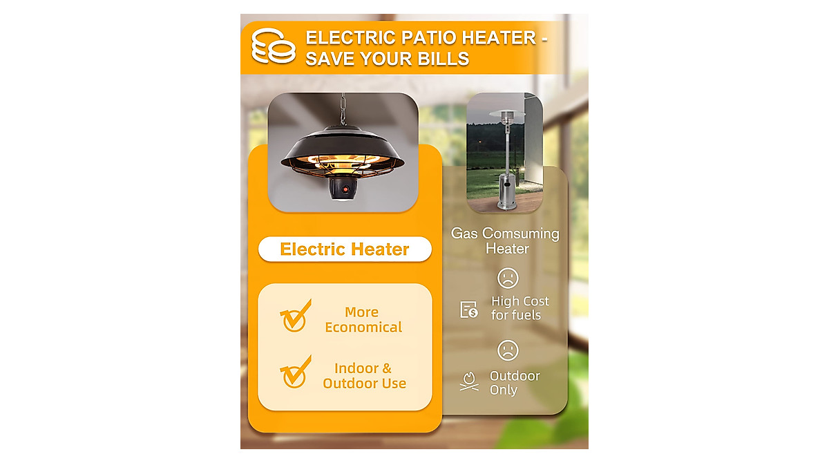 Star Patio Electric Patio Heater with Remote - Outdoor Heating & Lighting