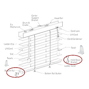 Cutelec 4pcs Hold Down Brackets Clear Color Bottom Rail Hold Clips for 2inch High Profile Blinds