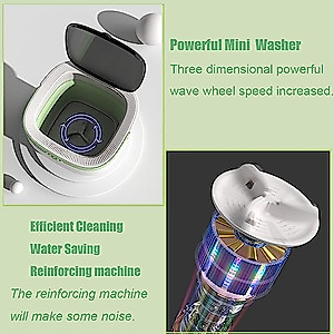 Portable Washing Machine,Foldable Touch Screen Mini Washing Machine,Small Washing Machine for Underwear,Baby Clothes or Small Items,Suitable for Apartments,Dormitories,Camping,(7.5 Liters),Green