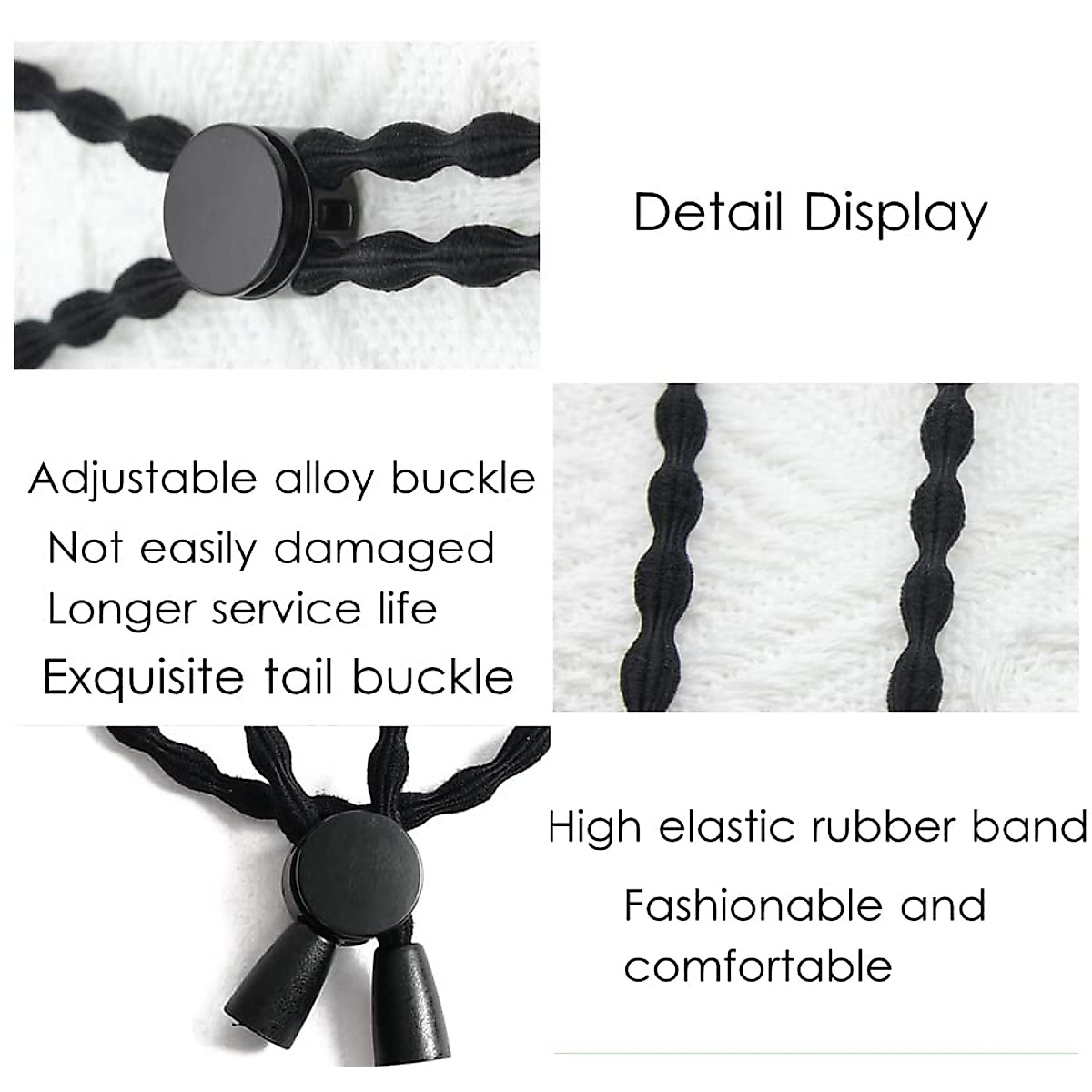 MILAMIYA 5PCS Afro Puff Ponytail Ties for Women - Adjustable Hair Accessories for Thick Short Kinky Curly Buns, Long Braids, Natural Styles - No-Slip Design