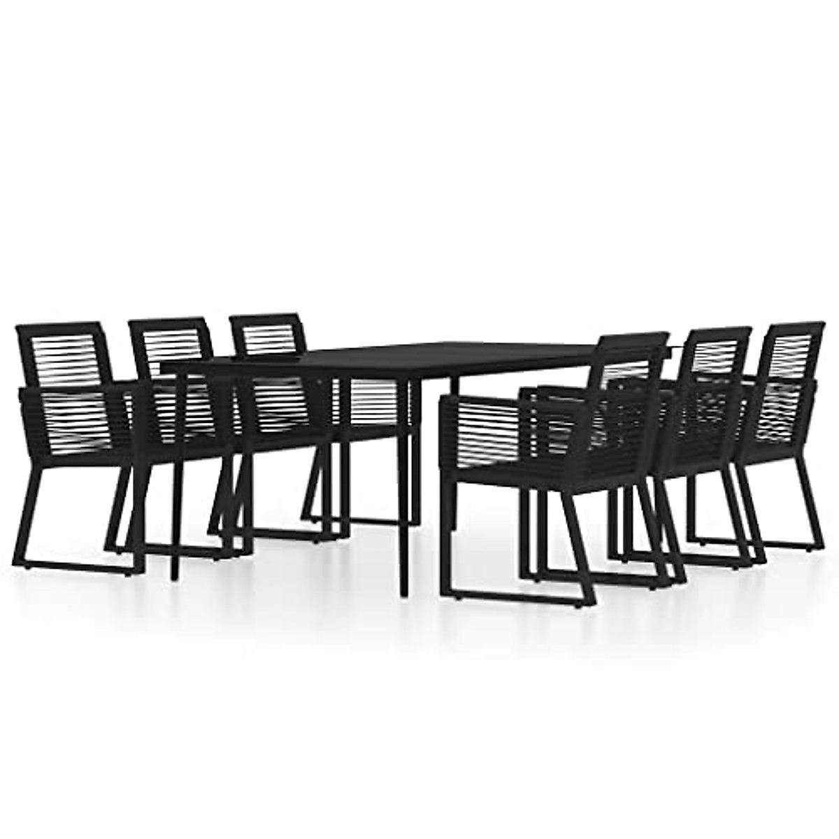Camerina 7 Piece Patio Dining Set Outdoor Dining Table Set Patio Table and Chairs Set Outdoor Patio Dining Set Black 3099159