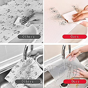 Wibiutry Shelf Liner Kitchen Drawer Mats, Non Adhesive EVA Material Refrigerator Liners with Waterproof Durable Strong Grip Fridge Mats for Cupboard, Cabinet, Drawer Liner,13.7X59 Inches，4Pack