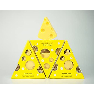 MOVALUE Cute Hand Soap - Cheese Shaped Soap, Creamy Scent, Fun Cleaning Experience. Gift for Girlfriends, Mothers, or Children. Christmas Stocking Stuffer for Her, Him, Kids
