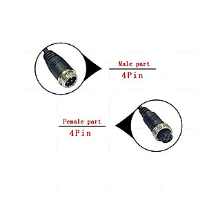 50ft 4-Pin Car Aviation Video Extension Cable for Truck Trailer Camper Bus Motorhome Vehicle Rearview Backup Monitor System CCTV System Camera Waterproof Shockproof 15M