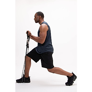 DEVOPS Men's 2-Pack Loose-Fit 10" Workout Gym Shorts with Pockets (Large, Black/Camo Gray)