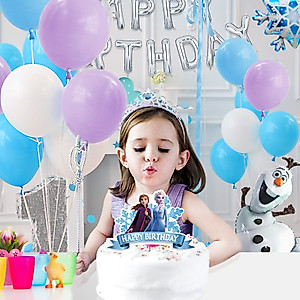 Frozen Party Decorations, Frozen Birthday Party Supplies, Winter Princess Party Decorations Includes Snowflake Balloons, Frozen Plates, Birthday Banner Balloons, Snowflake Birthday Decoration for Girls