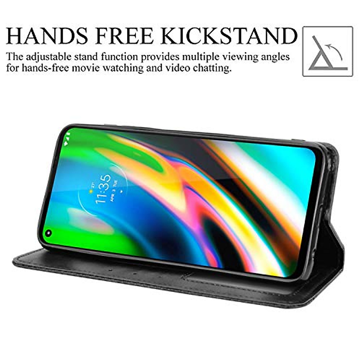 HualuBro Motorola Moto G Stylus 2021 Case, Retro PU Leather Full Body Shockproof Wallet Flip Case Cover with Card Slot Holder and Magnetic Closure for Motorola Moto G Stylus 2021 Phone Case (Black)