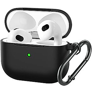 BRG for Airpods 3 Case Cover, Soft Silicone Protective Case Skin with Keychain for Apple Airpods 3 Case 2021[Front LED Visible]