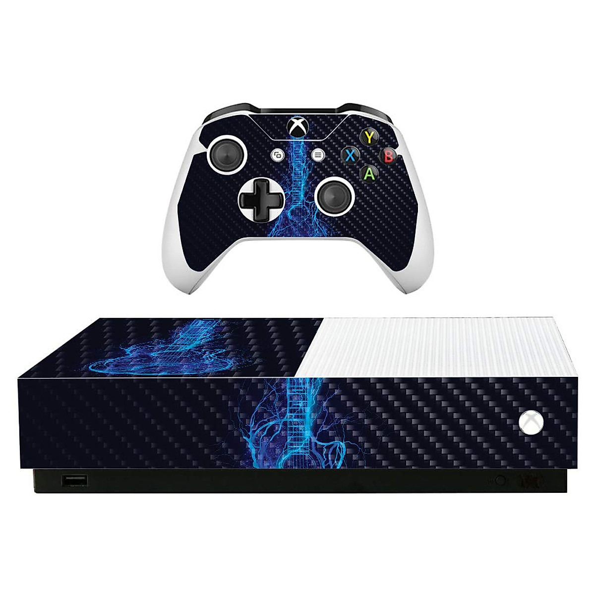 MightySkins Carbon Fiber Skin for Microsoft Xbox One S All-Digital Edition - Electric Guitar | ProtectiveTextured Carbon Fiber Finish | Easy to Apply, Remove, and Change Styles | Made in The USA