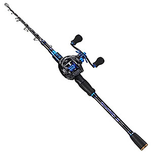 Sougayilang Baitcaster Combo Fishing Rod and Reel Combo, Ultra Light Baitcasting Fishing Reel with Rod Bag for Travel Saltwater Freshwater and Beginner-7ft with Right Hand Reel with Rod Bag