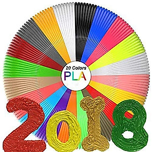 3D Pen Filament Refills(20 Colors,10 Feet Each) Total 200 Feet,PLA Filament 1.75mm,PLA 3D Printing Pen Filament 3D Pen For Kids,No Stuck, Non-toxic and Odorless,Not Fit for 3Doodler Pen