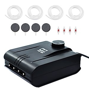 LAWNFUL Aquarium Air Pump with 4 Outlets (1.6L/min, Up to 400 Gallon), Quiet Fish Tank Air Pump with Adjustable Air Valve for Aquarium, Hydroponics, Fish Tank, Pond