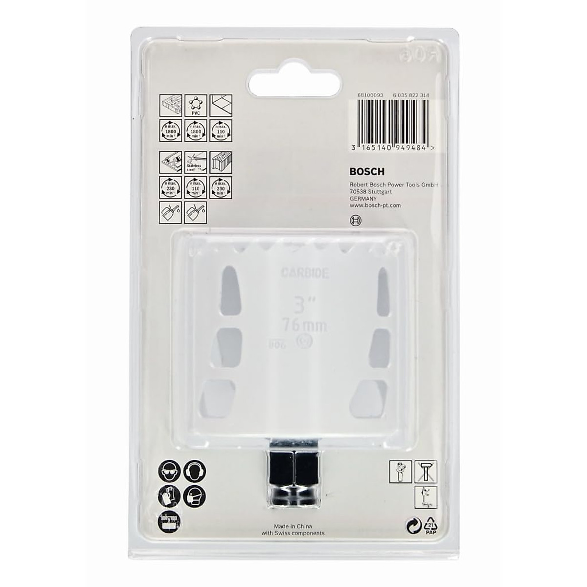 Bosch Professional 2608594176 Tungsten Carbide Hole Saw Endurance for Heavy Duty (Ø 68 mm, Drill Accessories)