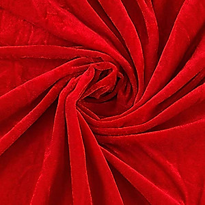 SHEUTSAN 10 Yards Long 65 Inches Wide Red Velvet Fabric, Flexible Stretch Velvet Fabric by The Yard for Costumes Sewing, Craft Making, Home Decoration