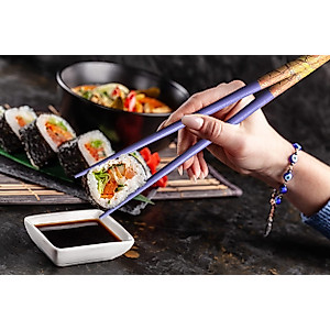 Chopsticks reusable Made in Japan ishida 10Pairs Black pasted box ((Japanese Beauty・23cm 9.0inch))