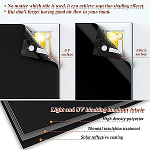 LUCMO Blackout Blinds 138" x 57", 100% Blackout Blind Curtain for Window, No Drill Portable Blackout Shades Film for Bedroom, Cut to Any Size, Nursery Black Out Blinds for Baby Travel Temporary